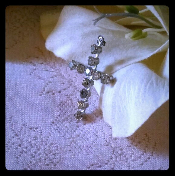 Jewelry | Vintage Rhinestone Cross Pendant | Poshmark